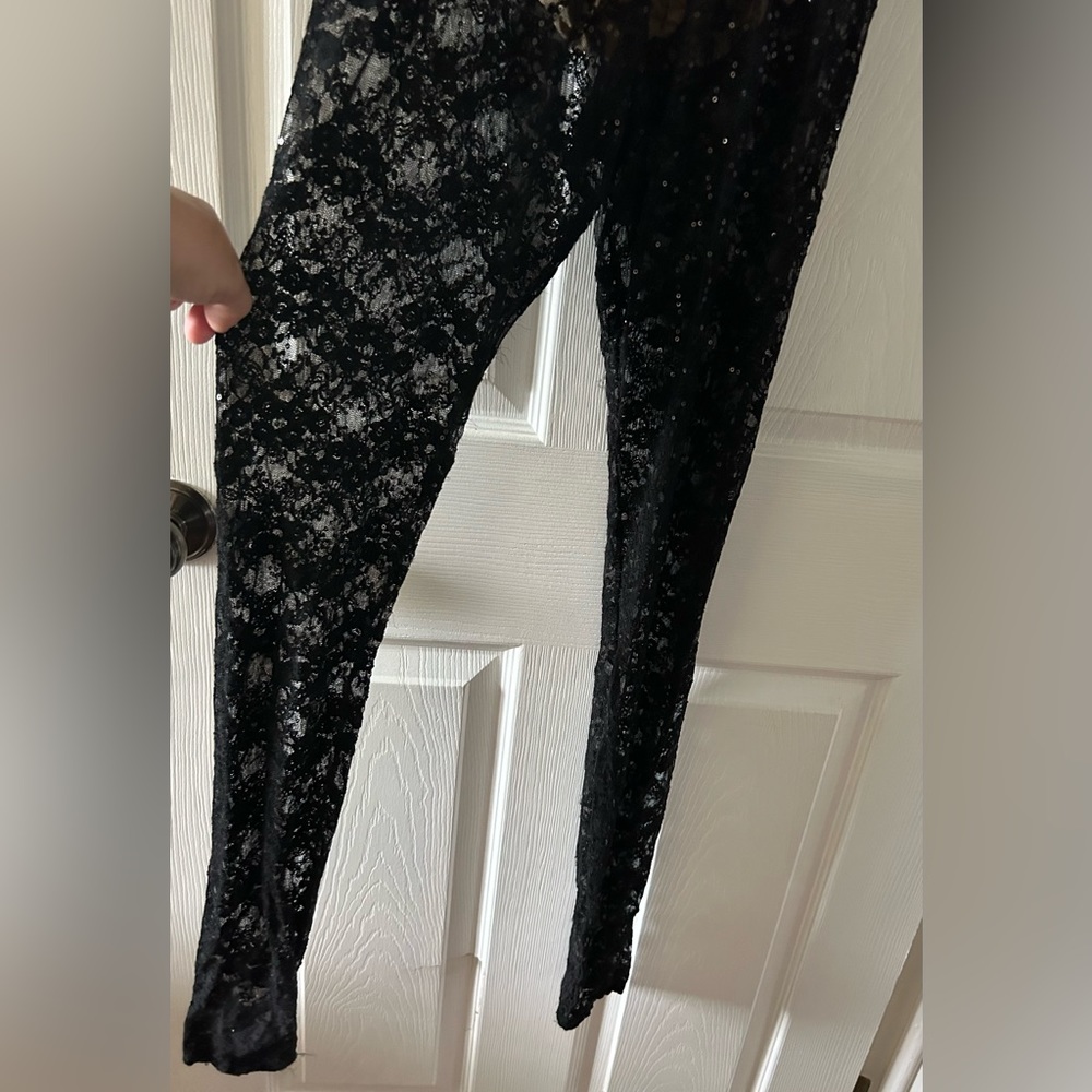 Kelle Dance Costume Black Lace Sequin With Built In S… - Gem